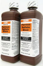 Ferrous sulfate elixir for iron deficiency