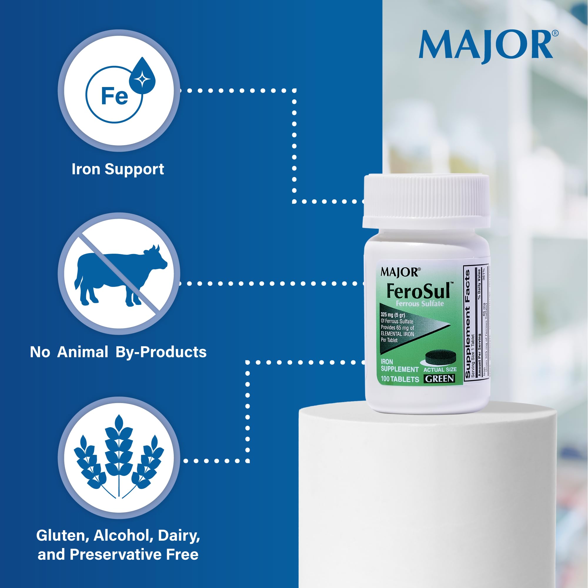 Ferrous sulfate for improved vitality
