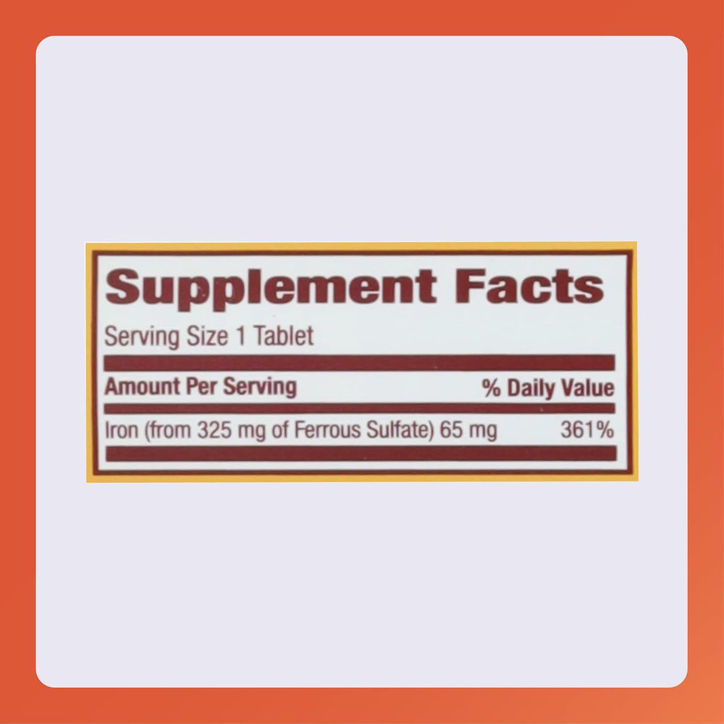 Ferrous sulfate for iron deficiency