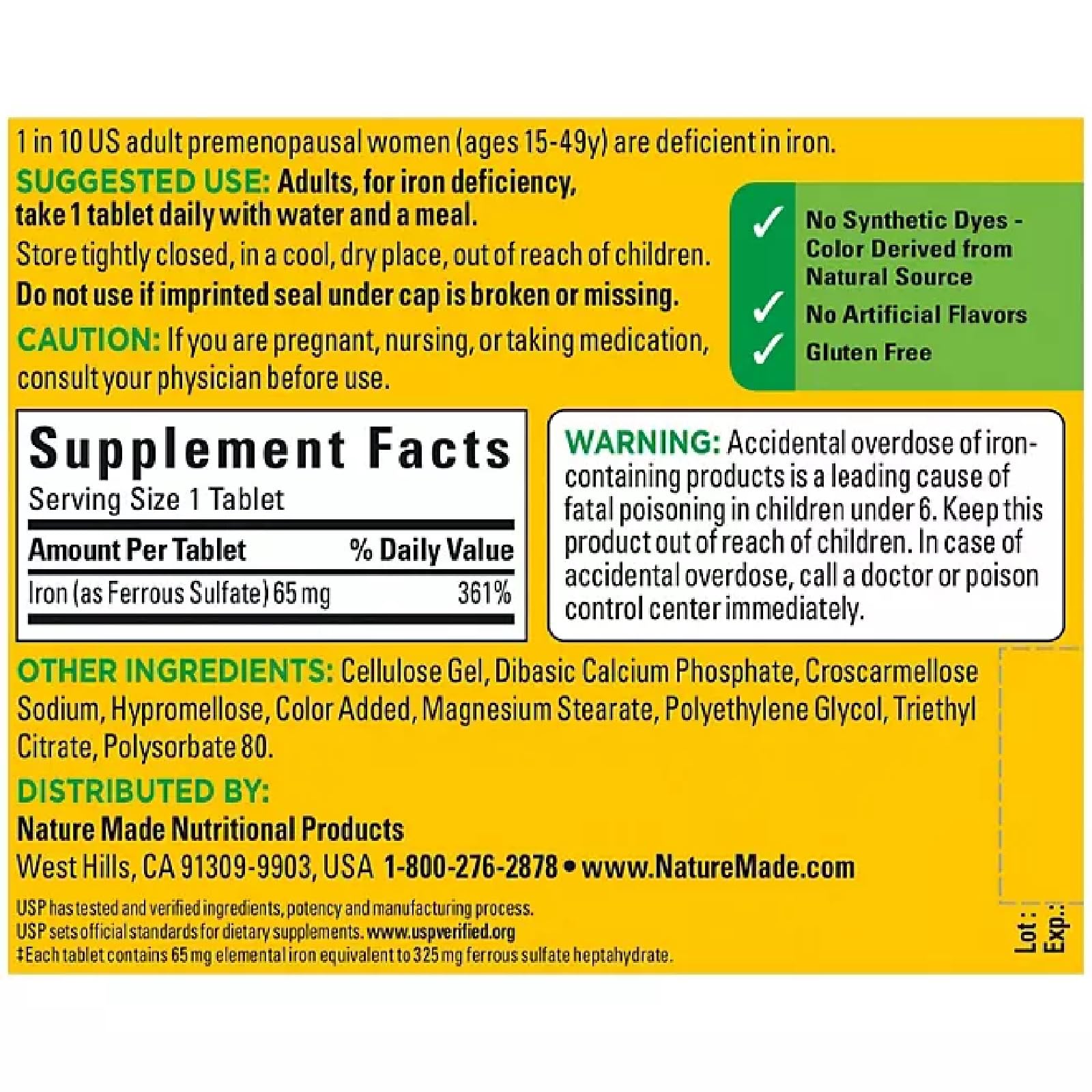 Ferrous sulfate iron for better absorption