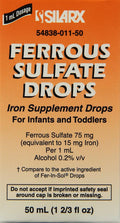 Ferrous sulfate iron supplement drops