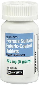 Ferrous sulfate iron supplement tablets