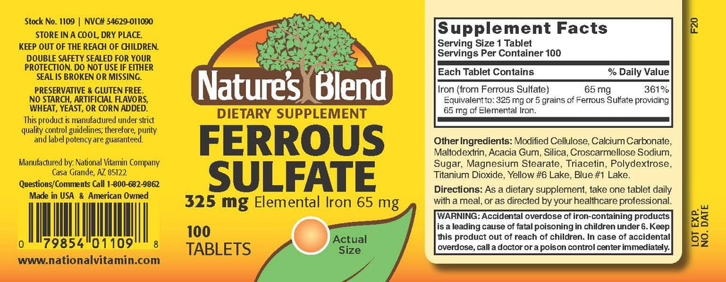 Ferrous sulfate tablets for better absorption