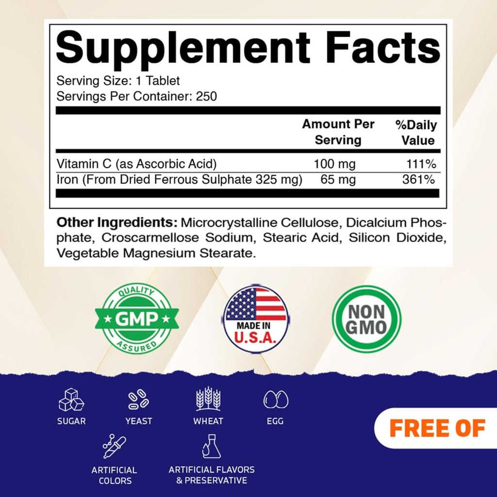 Ferrous sulfate with vitamin C