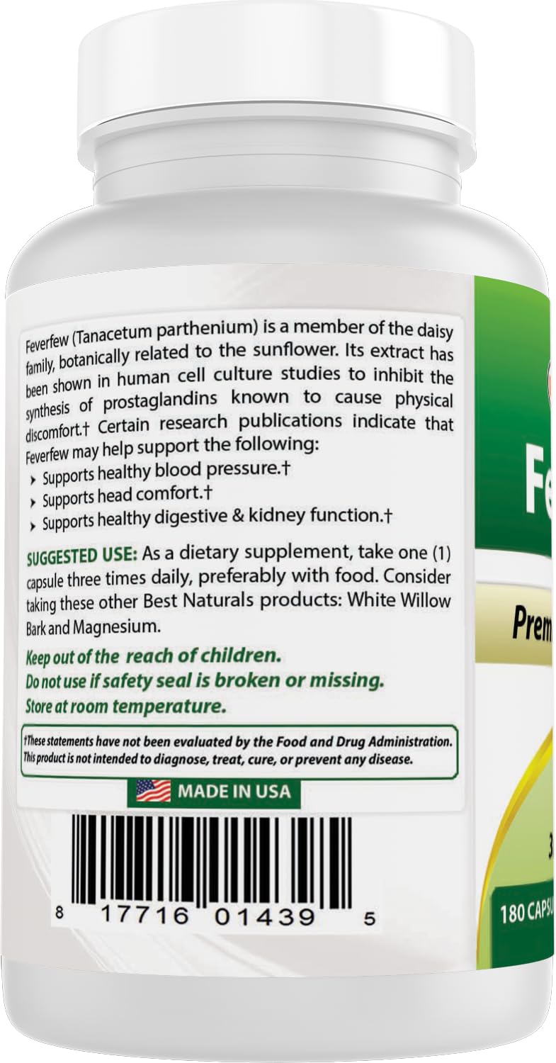 Feverfew 180 capsules for holistic wellness