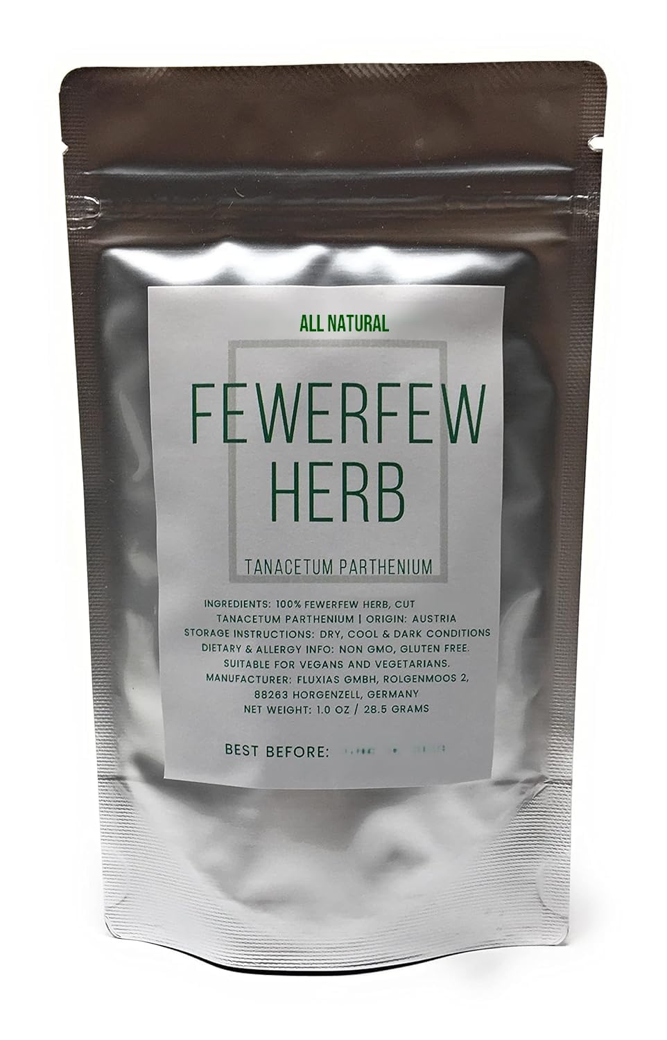 Feverfew cut and dried for herbal infusions