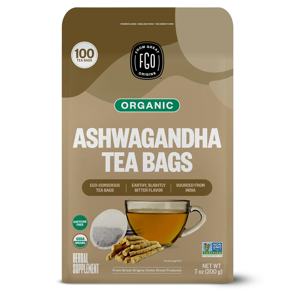 FGO organic ashwagandha herbal tea bags