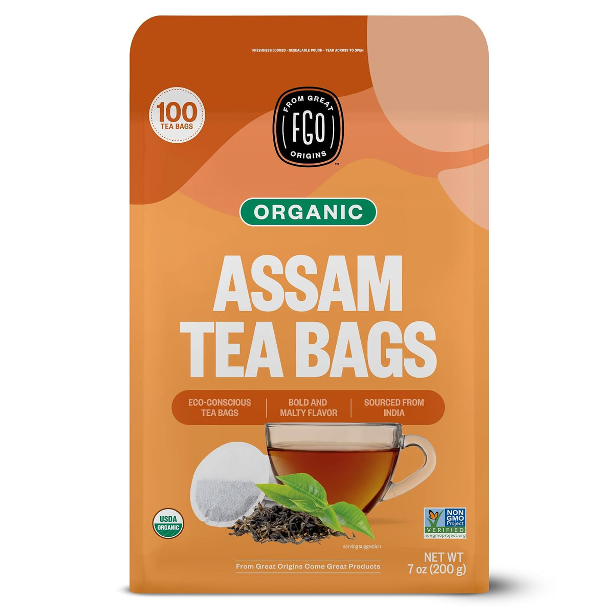 FGO organic Assam black tea bags