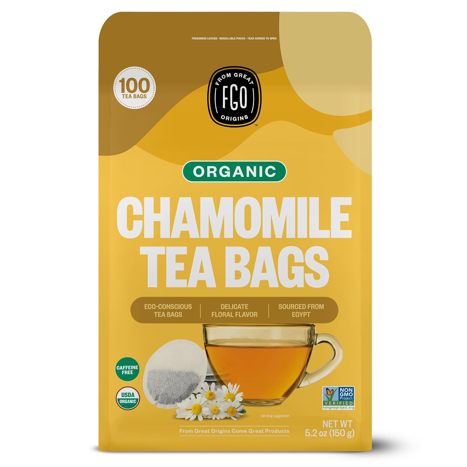 FGO organic chamomile tea bags