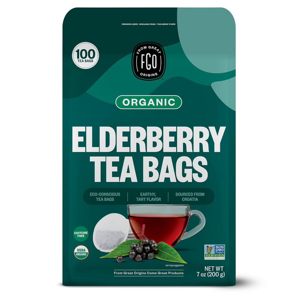 FGO organic elderberry herbal tea bags