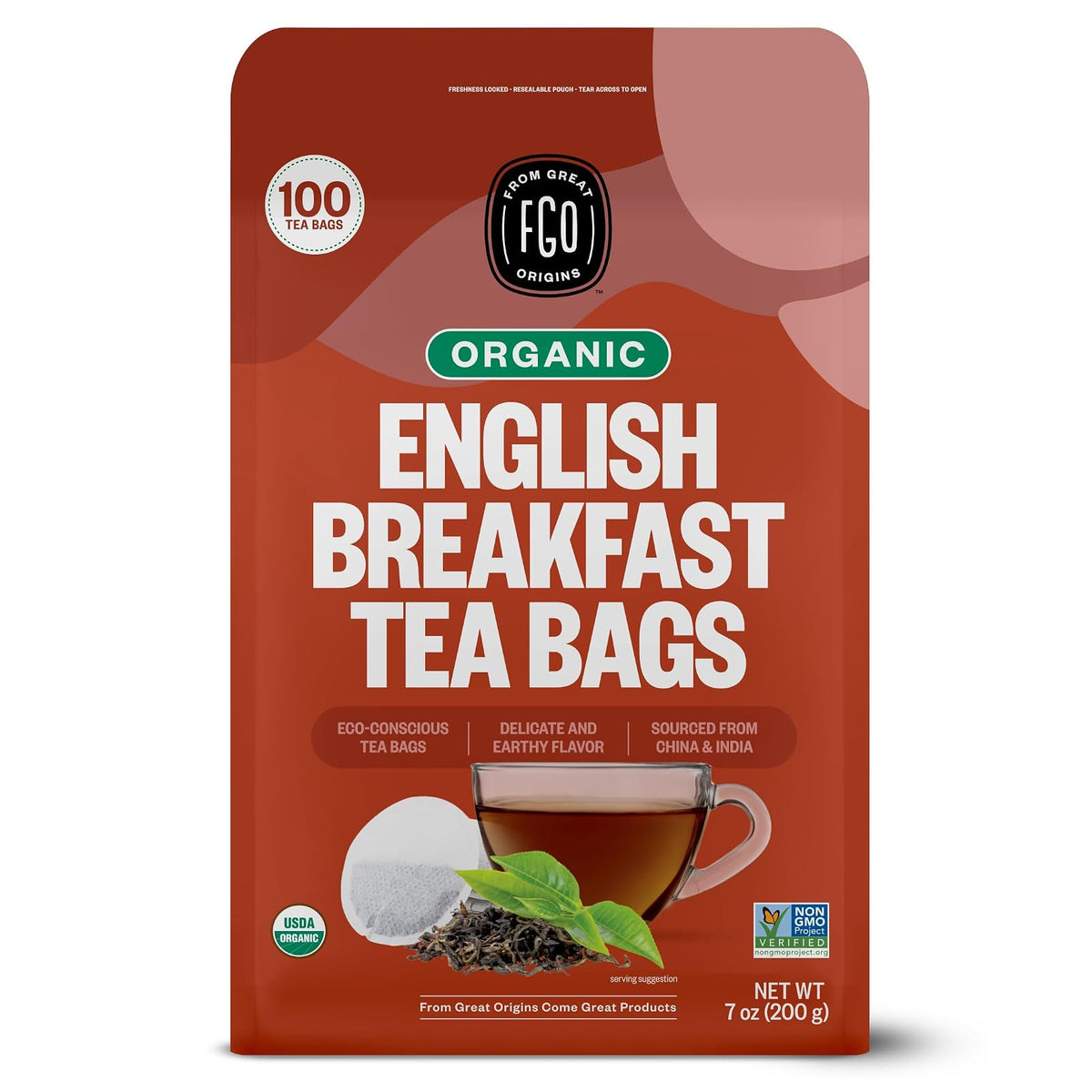 FGO organic English breakfast tea bags