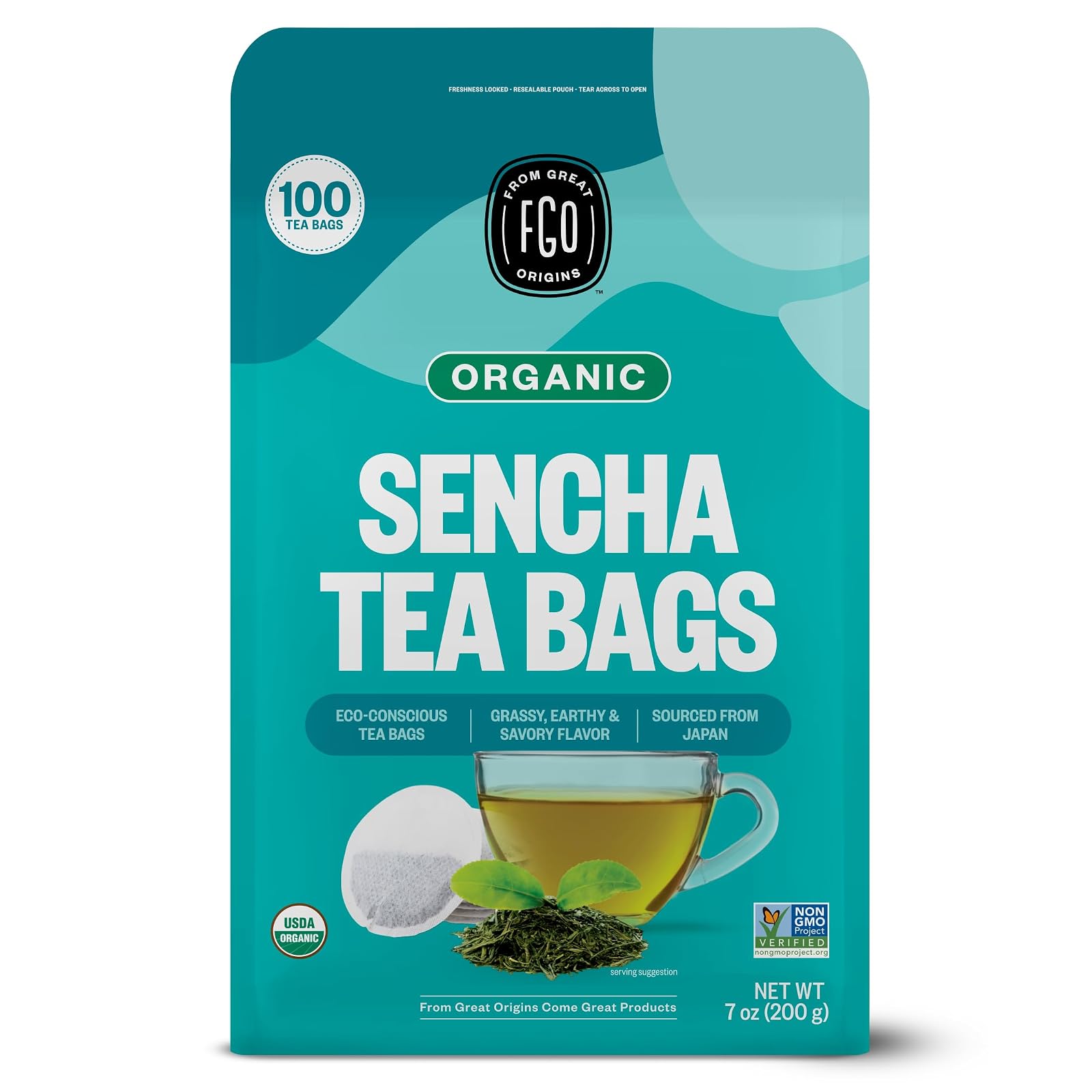 FGO organic green tea bags