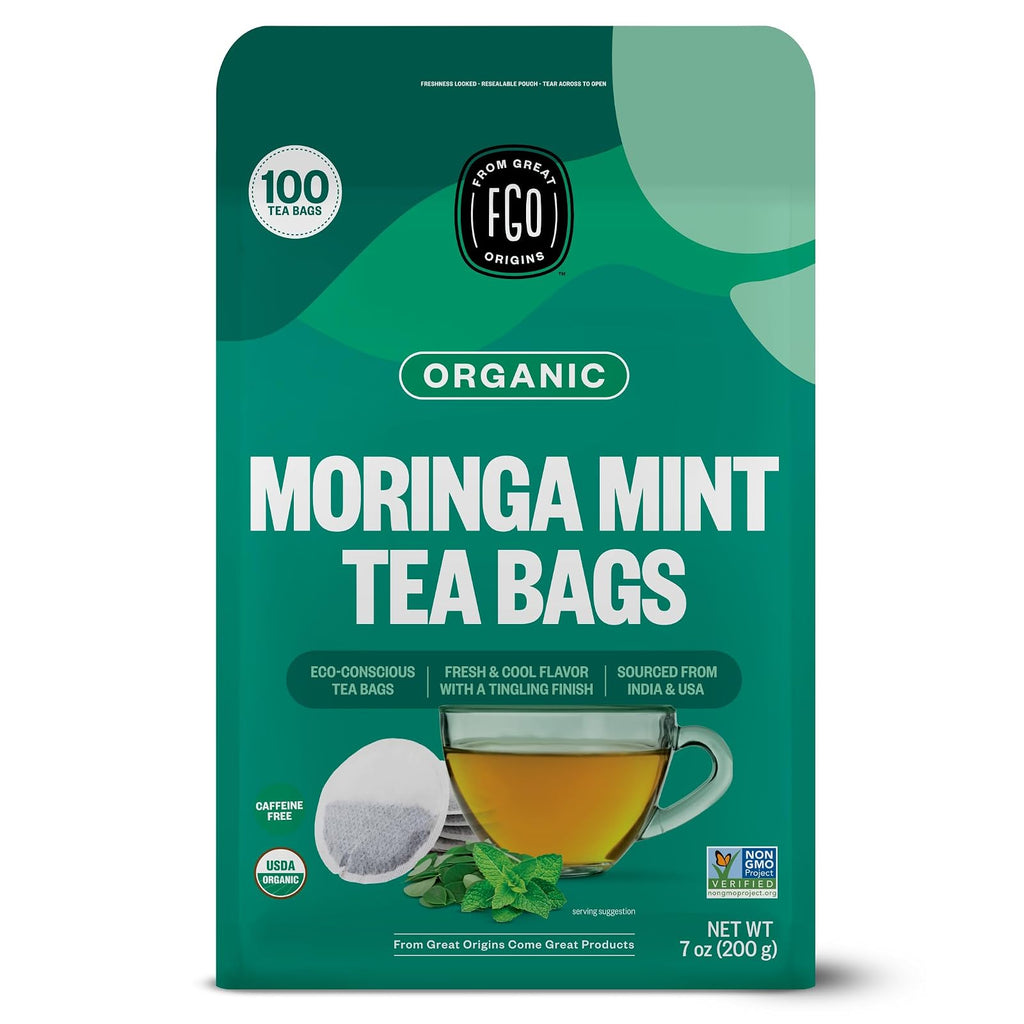 FGO organic moringa mint tea bags
