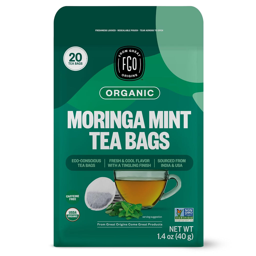 FGO organic moringa mint tea bags