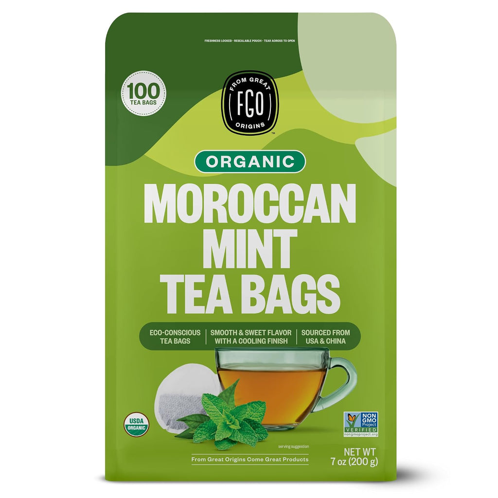 FGO organic Moroccan mint green tea bags