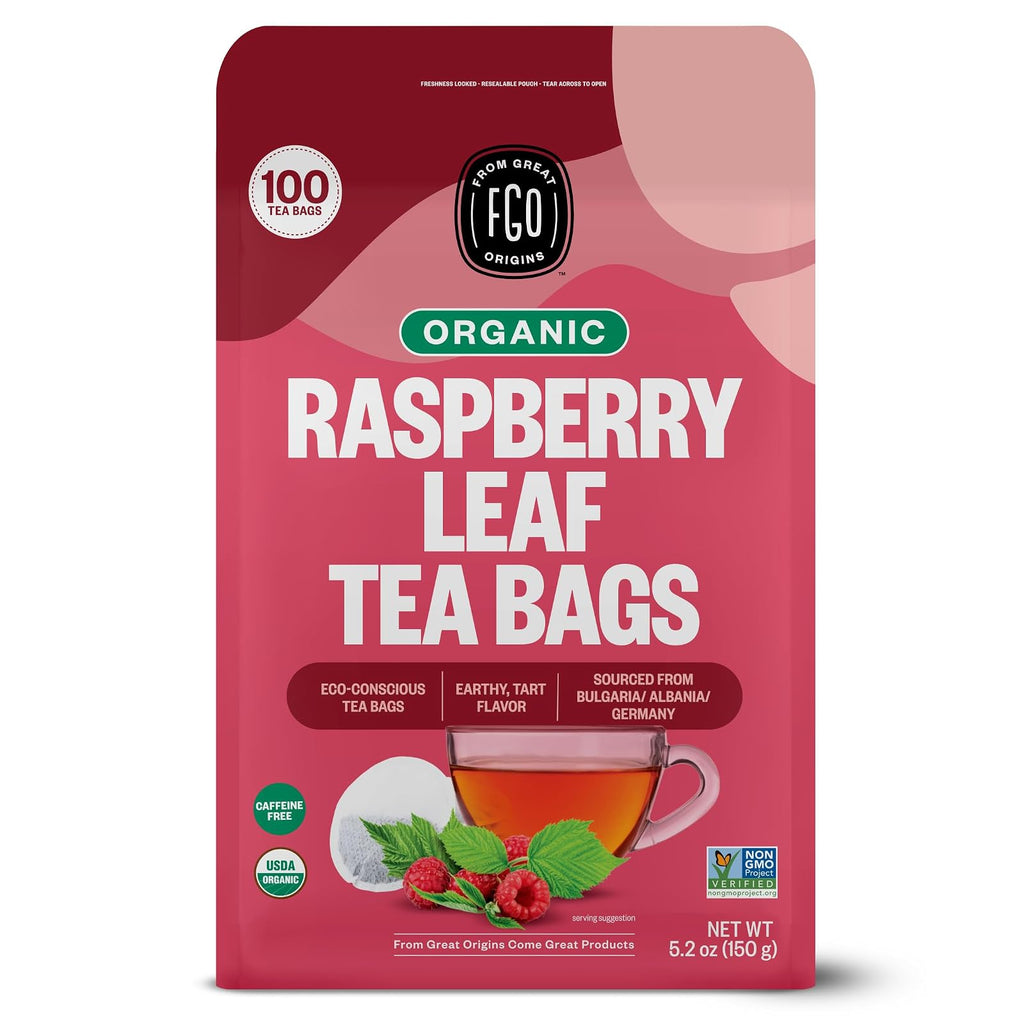 FGO organic red raspberry leaf tea bags