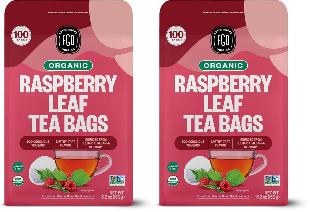 FGO organic red raspberry leaf tea bags