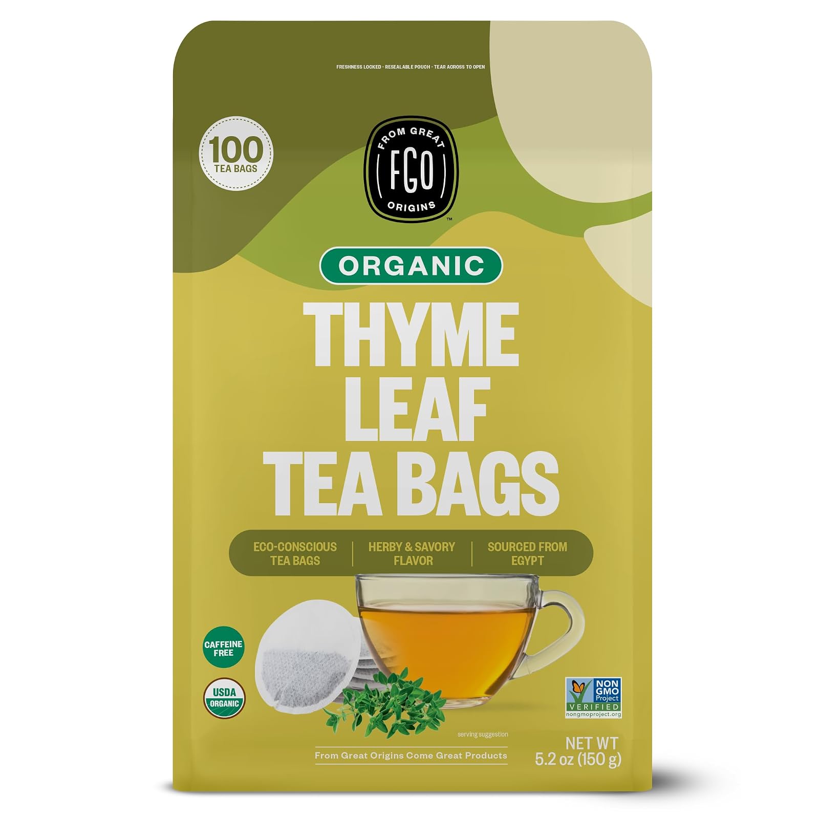 FGO organic thyme leaf tea bags