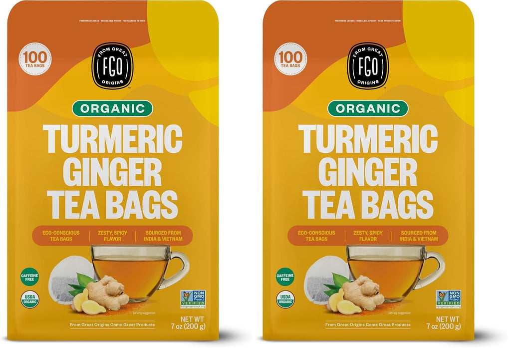 FGO organic turmeric ginger tea bags