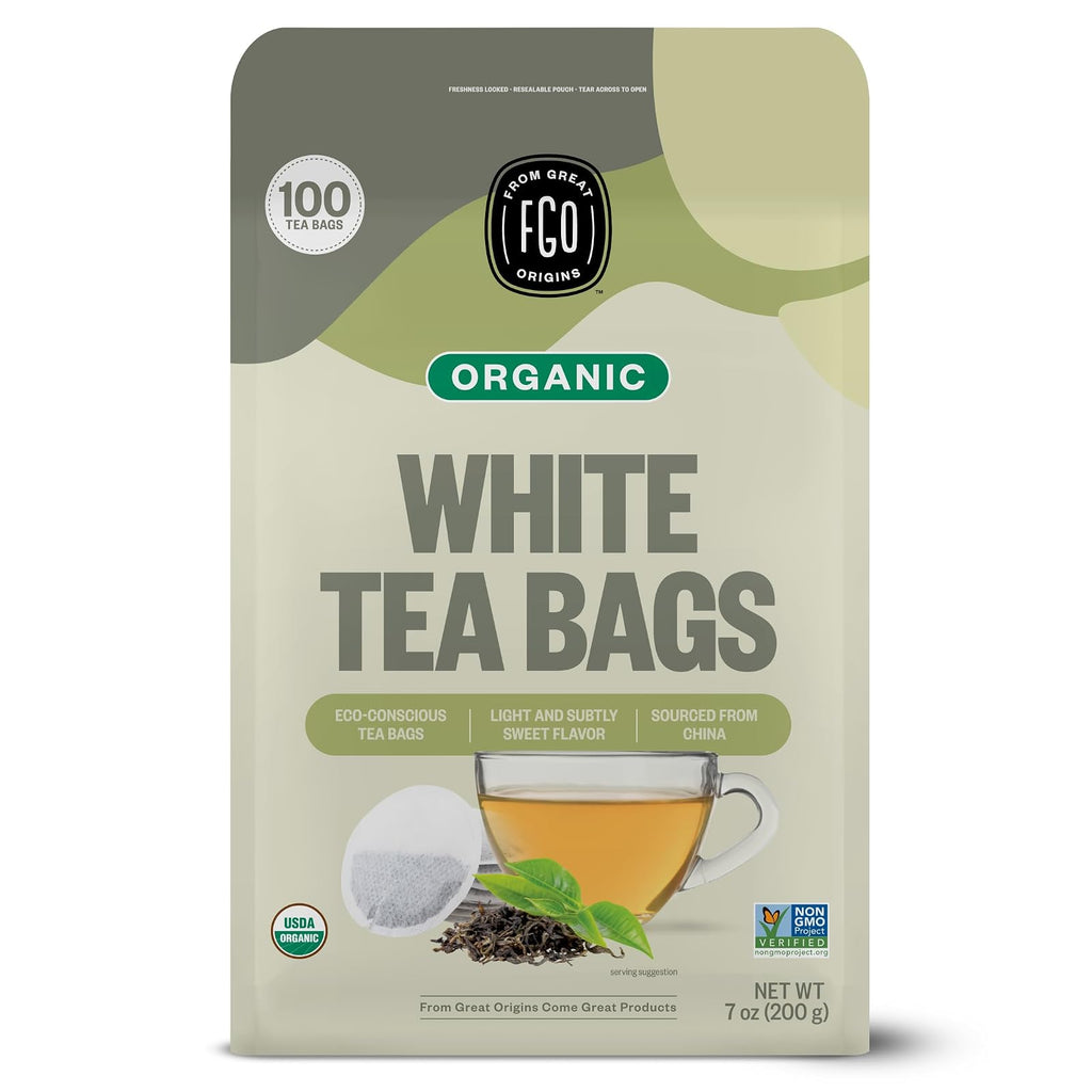 FGO organic white tea bags