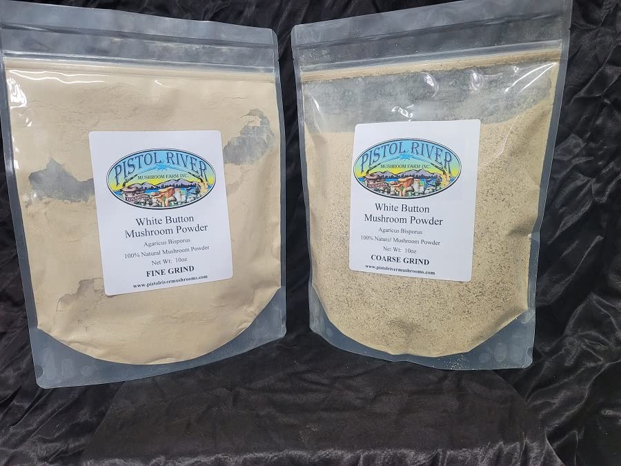 fine white button mushroom powder
