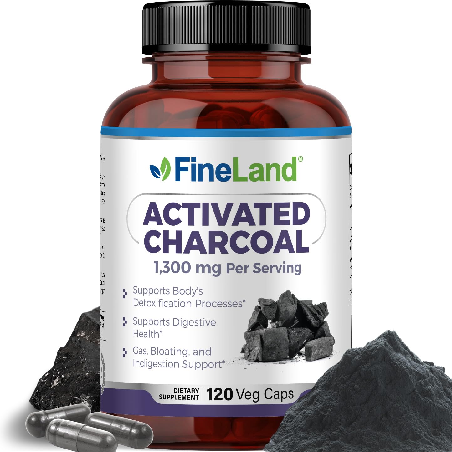 FineLand activated charcoal capsules for digestion