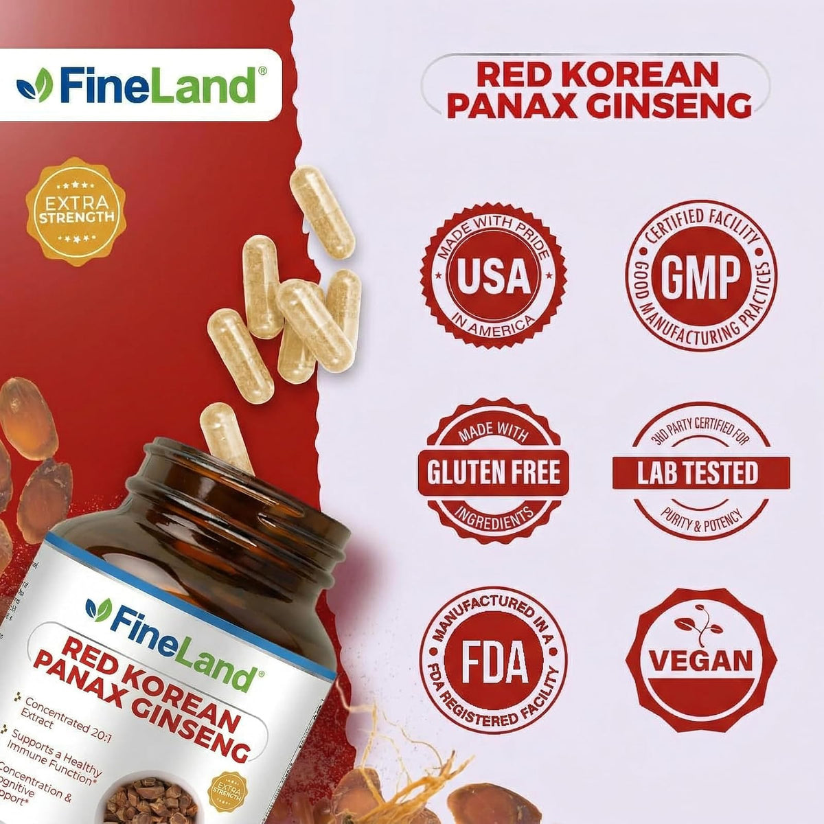FineLand panax ginseng for vitality