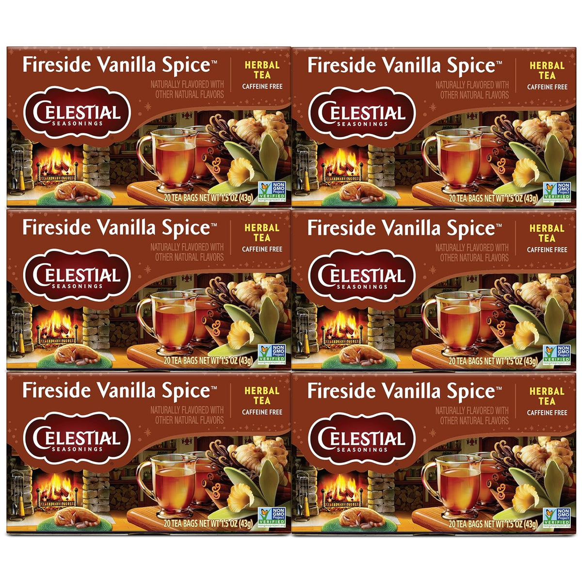 Fireside Vanilla Spice herbal tea bags