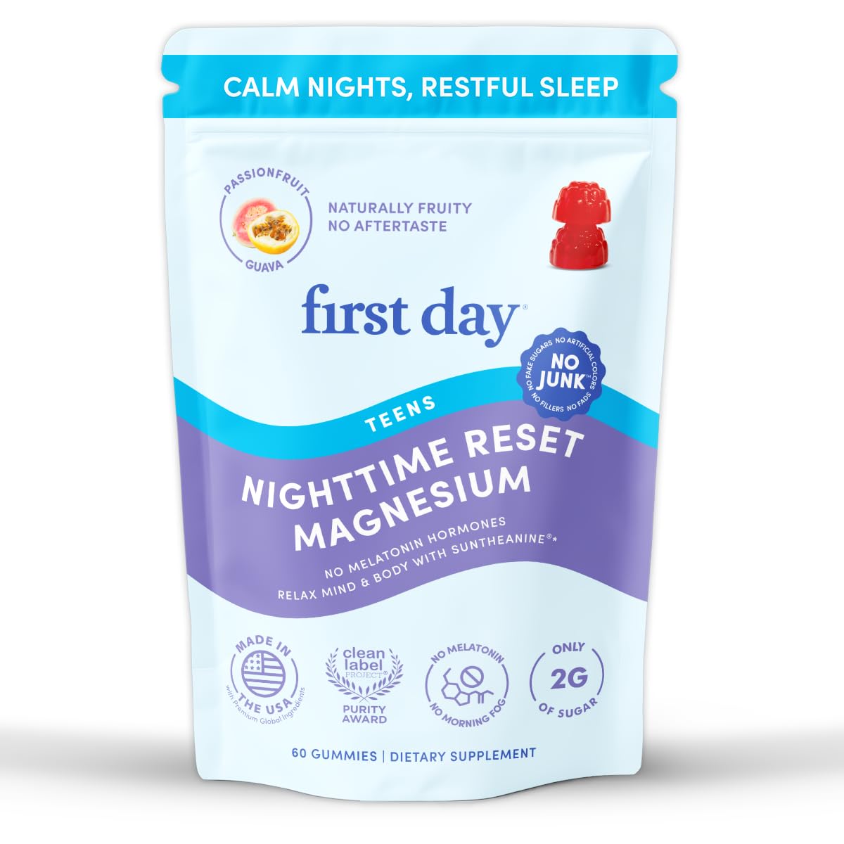 FIRST DAY Calm magnesium gummies for teens