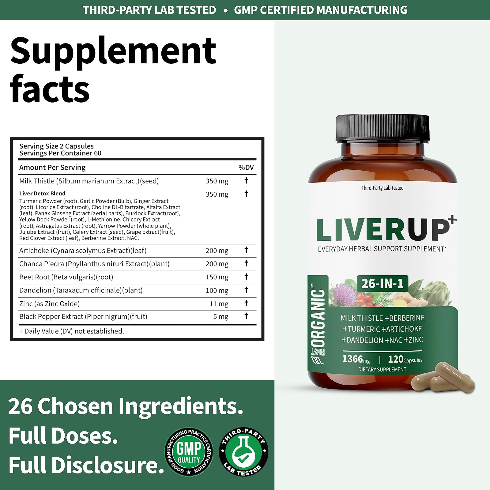 FIRSTORGANIC Milk Thistle supplement