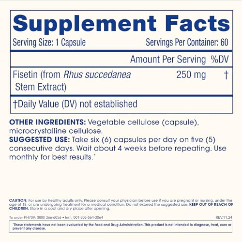 Fisetin capsules for daily vitality