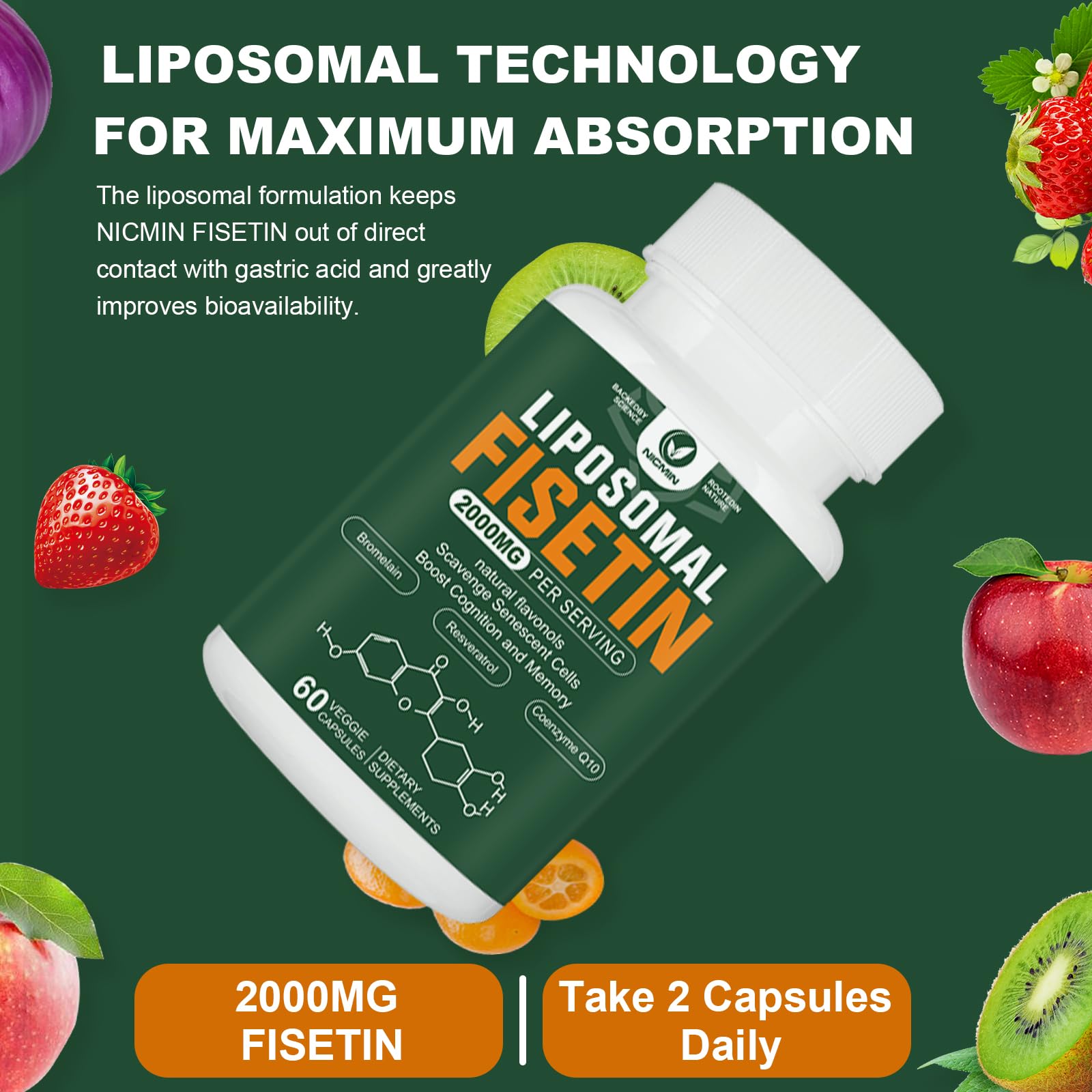 Fisetin supplement for brain health