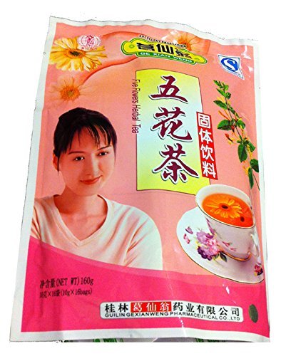 Five Flowers herbal tea sachets
