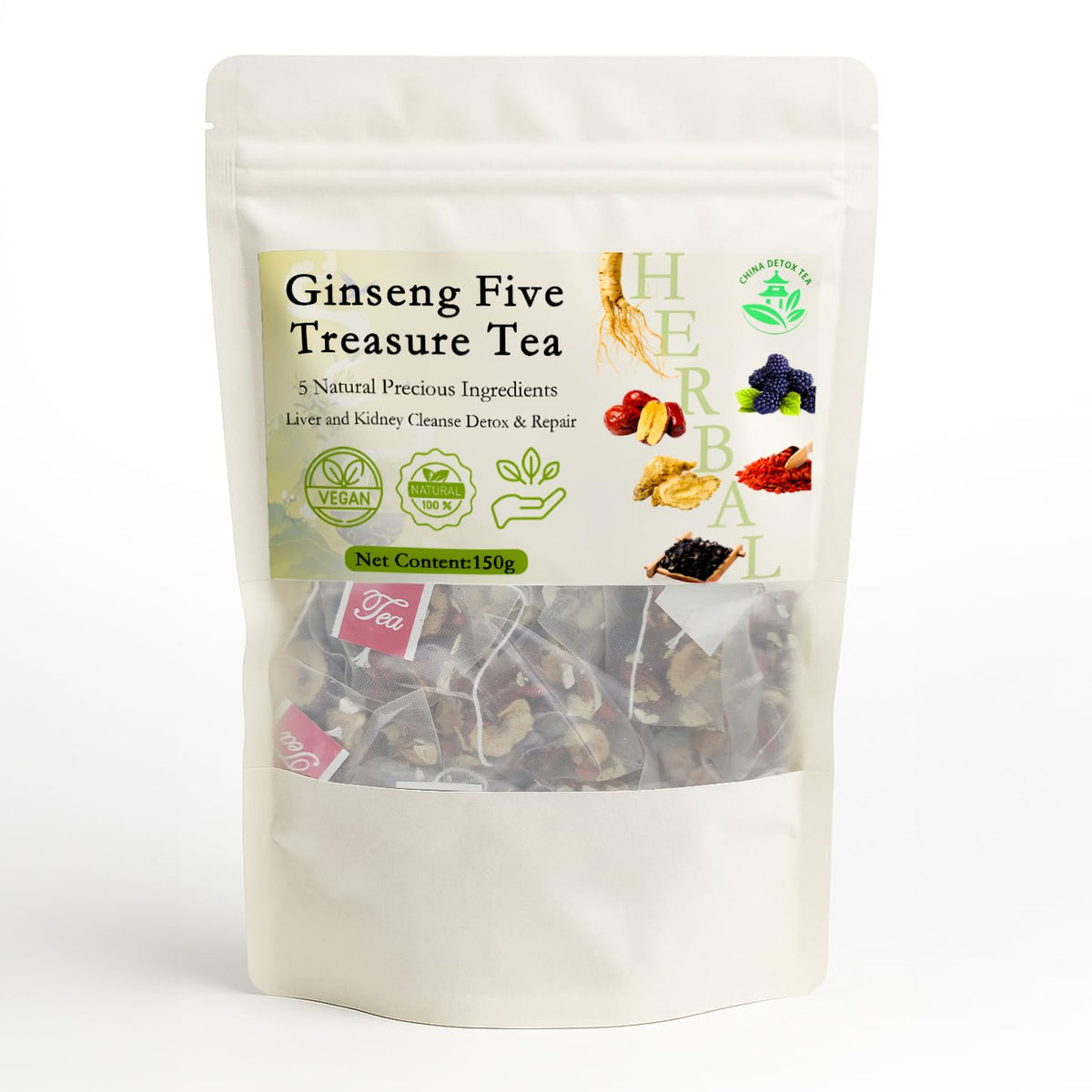 Five Treasure herbal tea bags