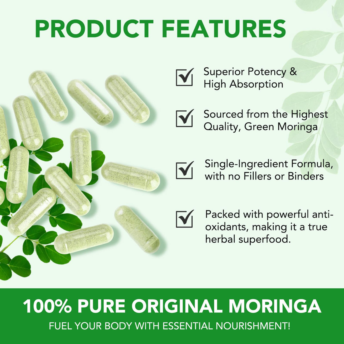 Flasture Moringa for natural energy