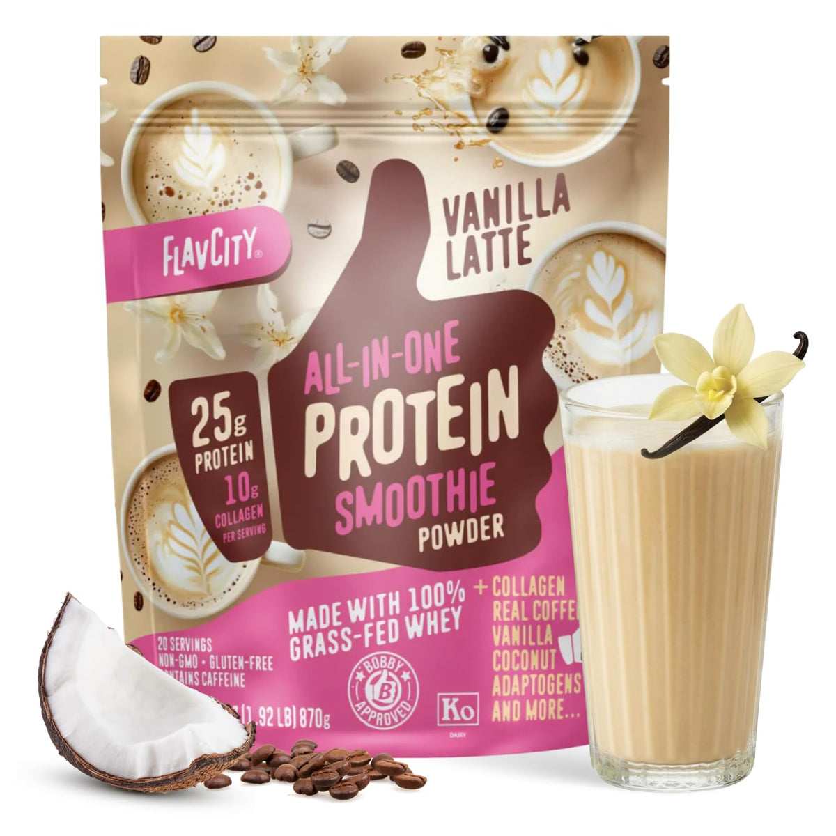 FlavCity whey protein vanilla latte