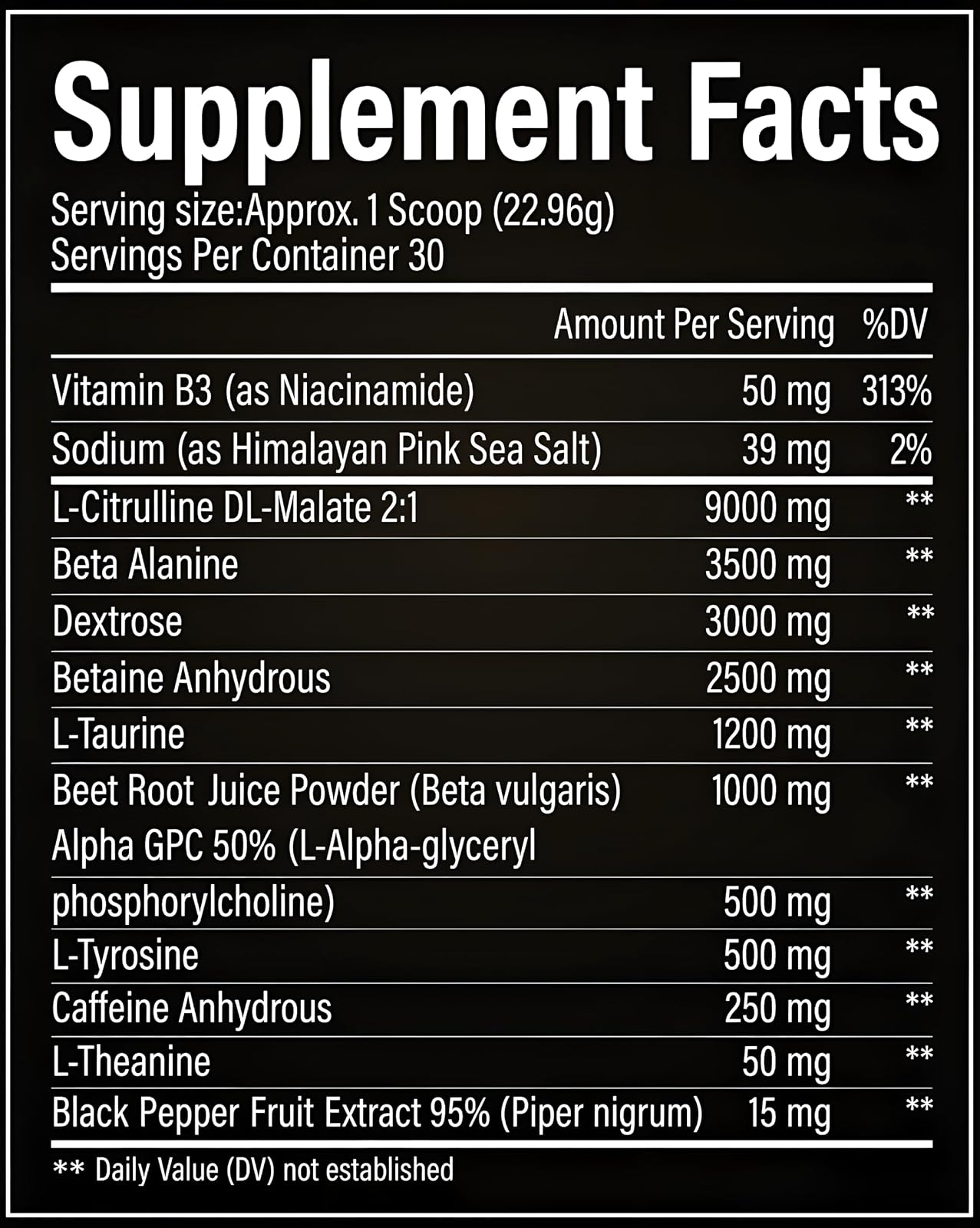 flavourful Black Cherry pre-workout supplement
