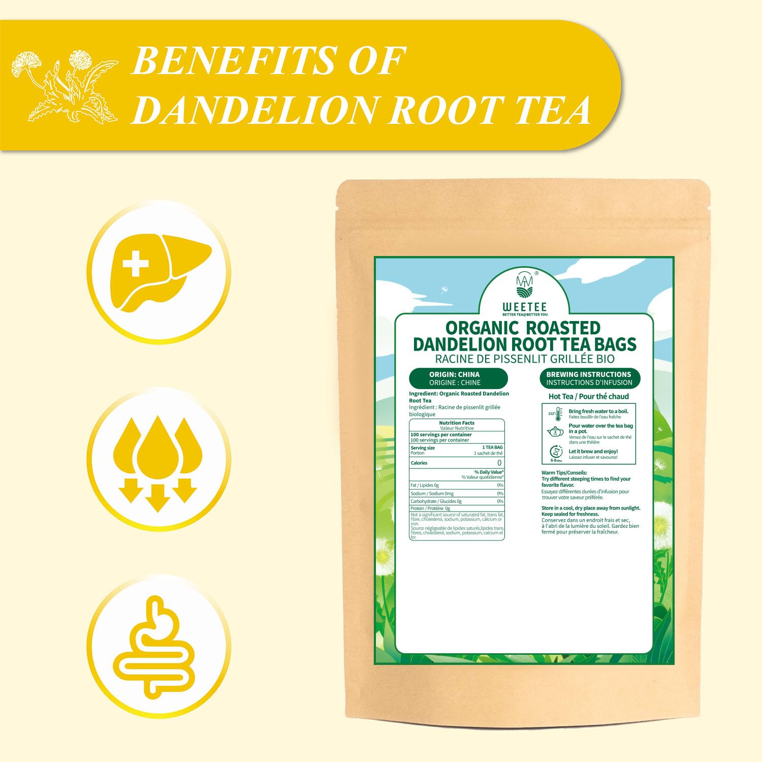 flavourful dandelion root tea blend