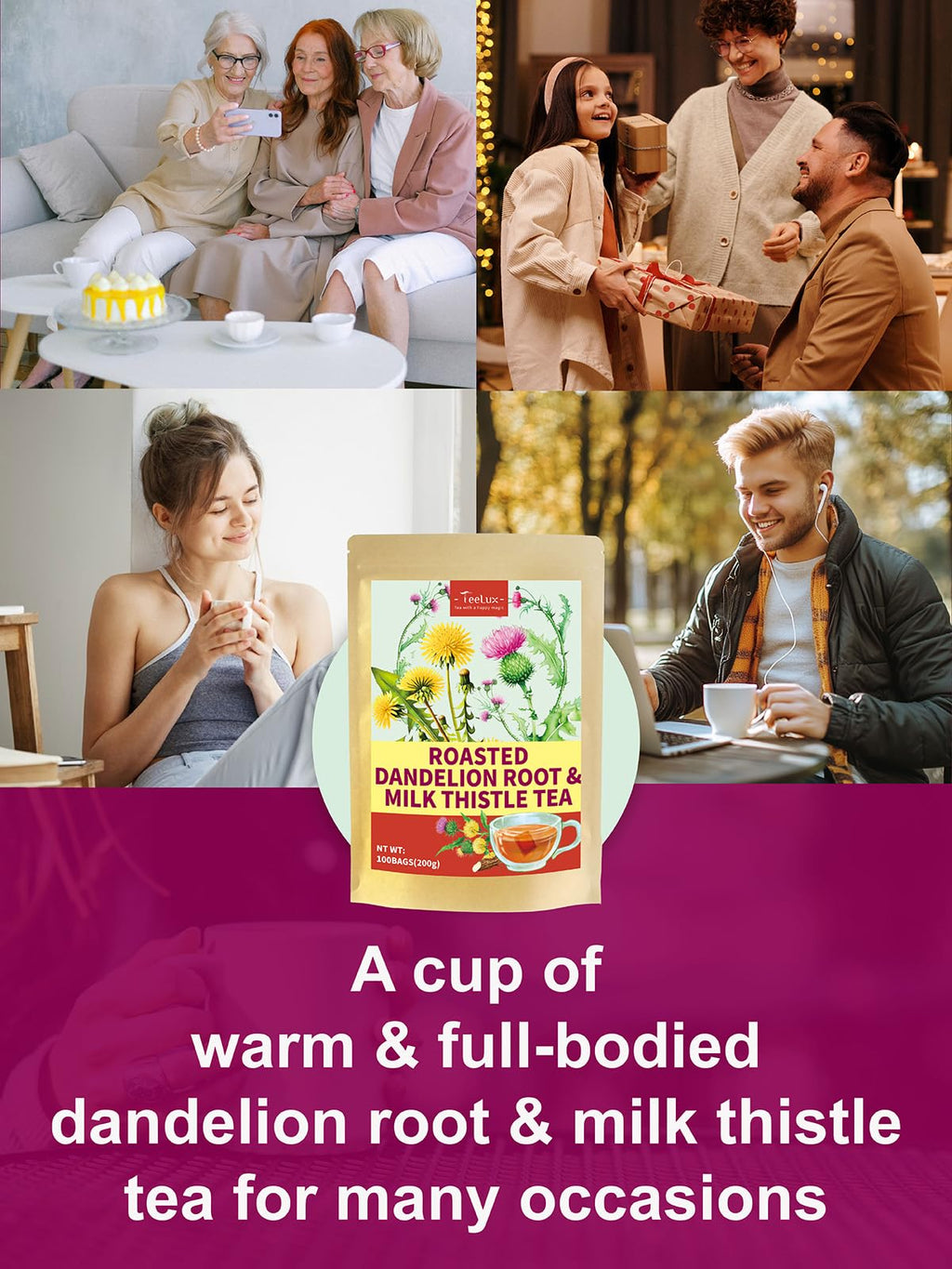 flavourful ginger tea with dandelion