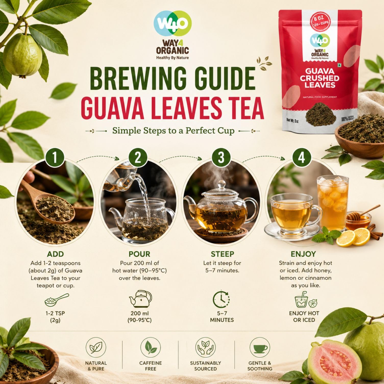flavourful guava leaf tea infusion