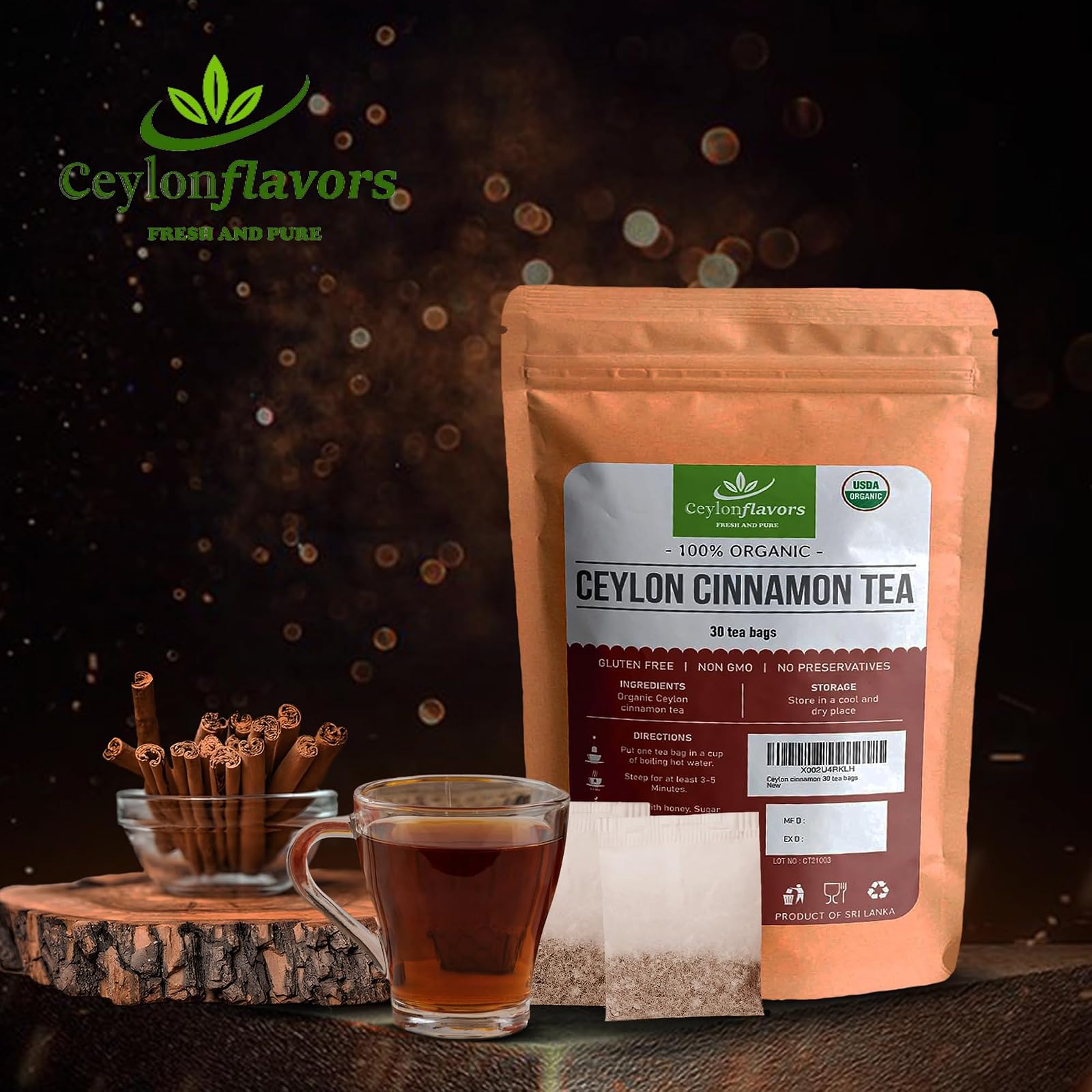flavourful herbal tea with Ceylon cinnamon