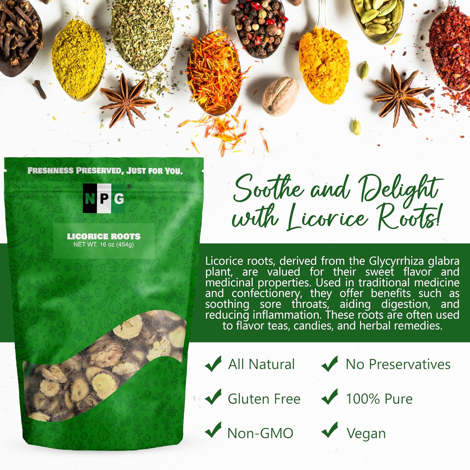 flavourful licorice root slices