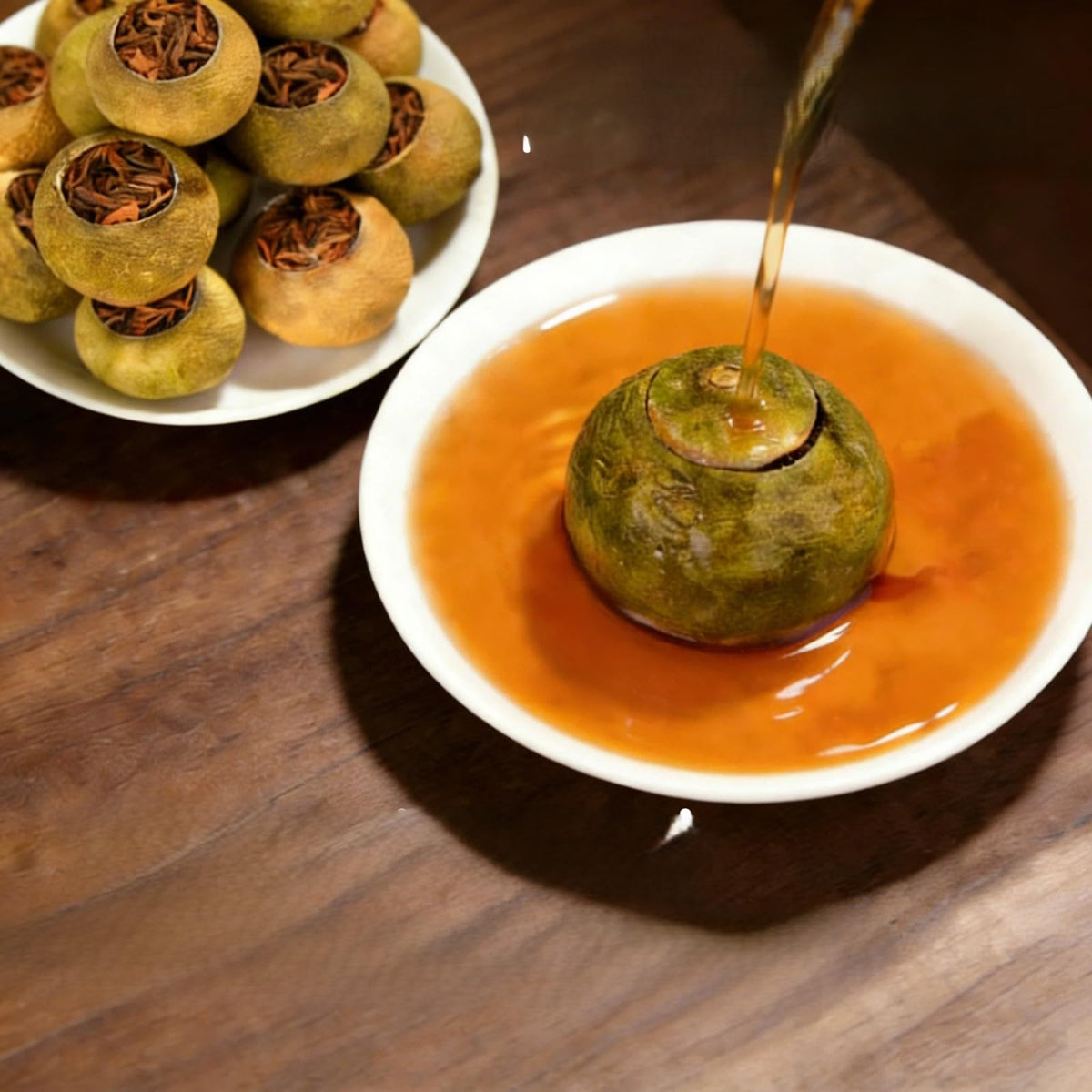 flavourful puerh tea with tangerine