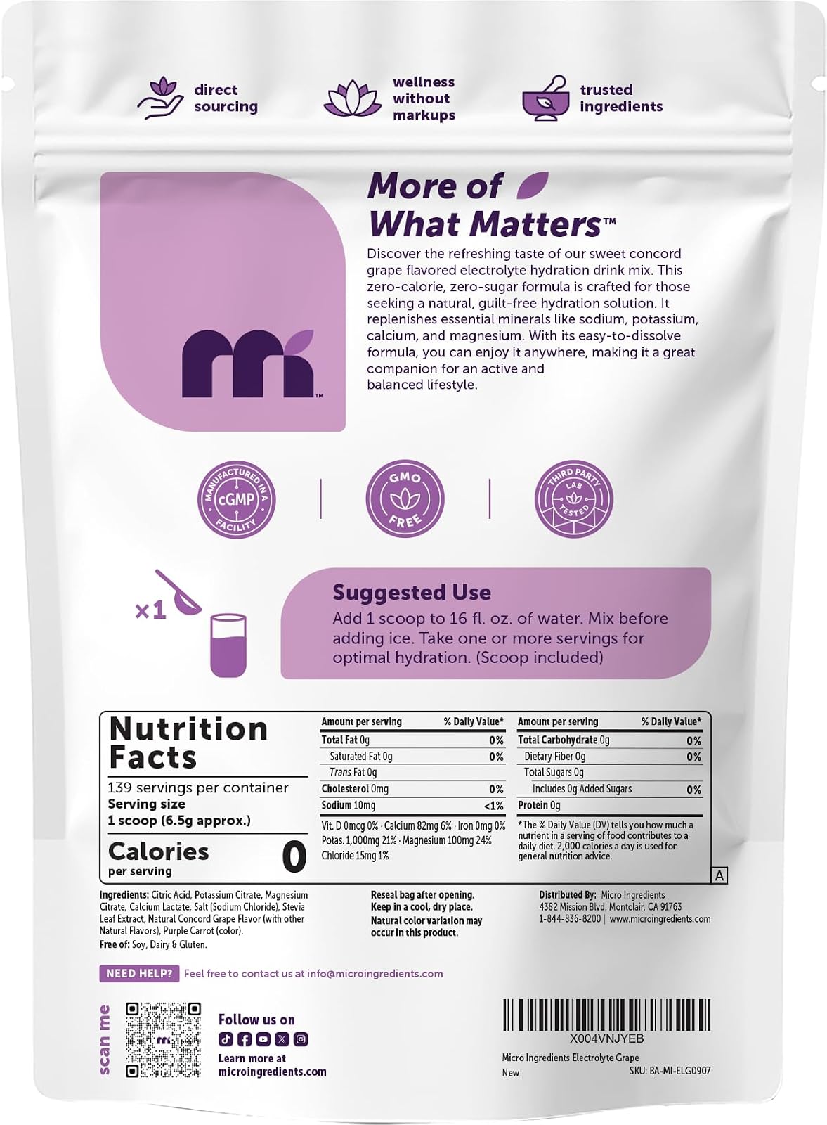 flavourless electrolyte powder for versatile use