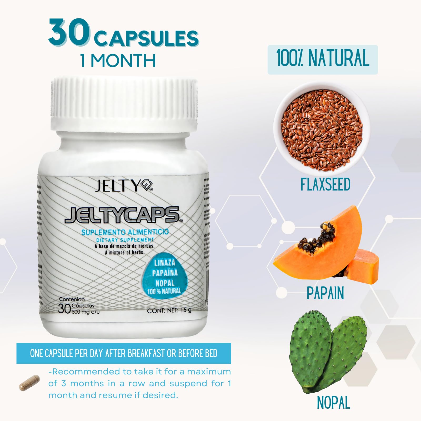 Flaxseed and aloe vera capsules