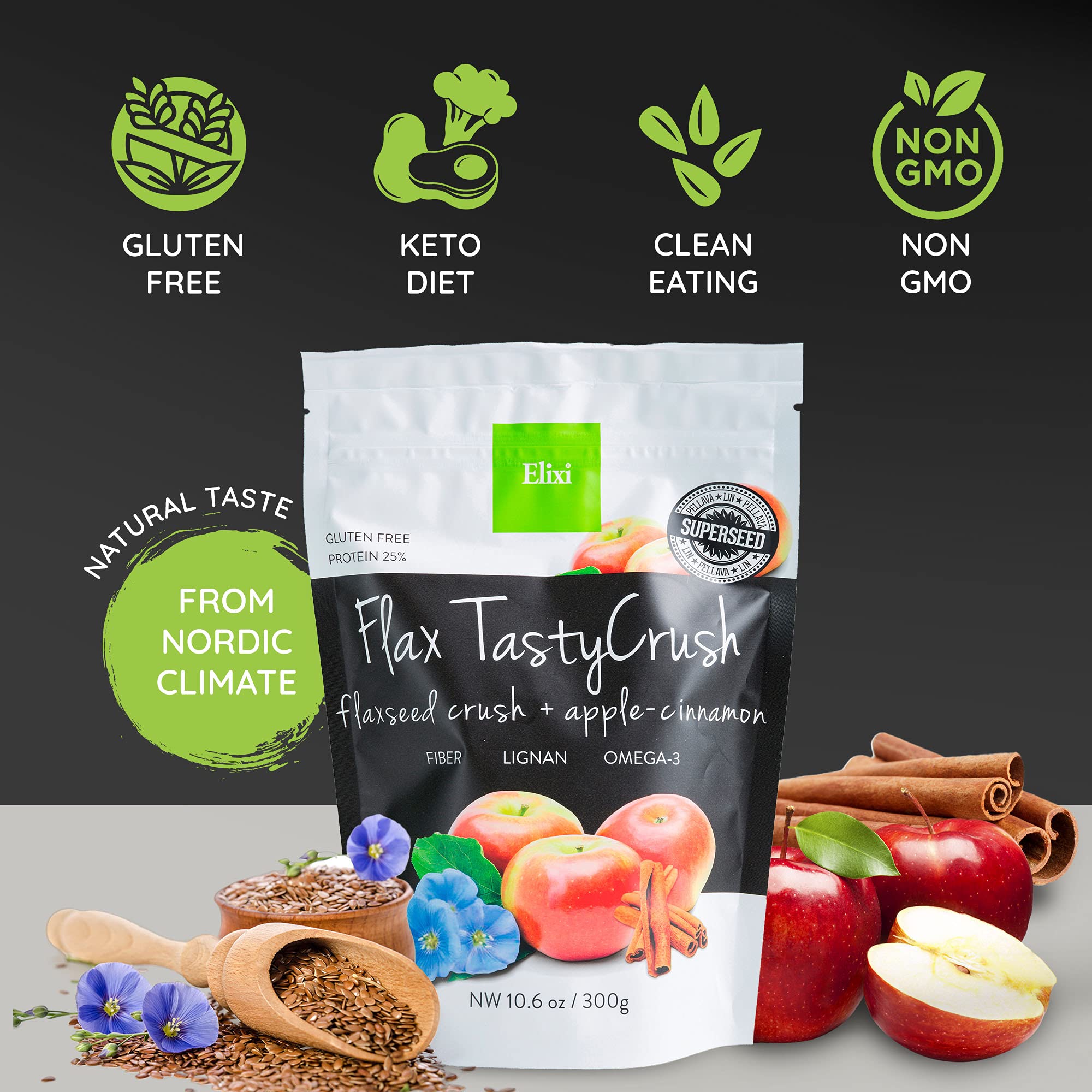 flaxseed snack with protein power