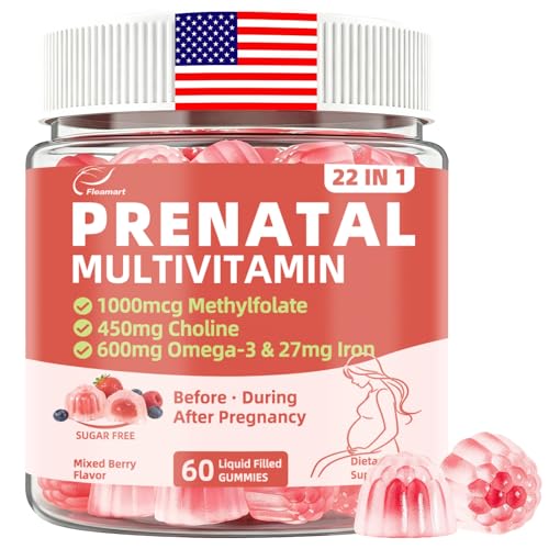Fleamart prenatal vitamins gummies DHA