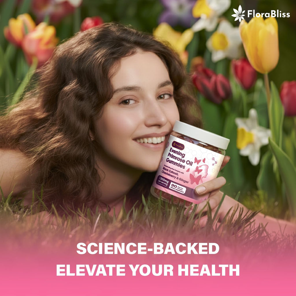 FloraBliss herbal gummies with omega fatty acids