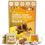 FloraBliss turmeric ginger cinnamon tea bags