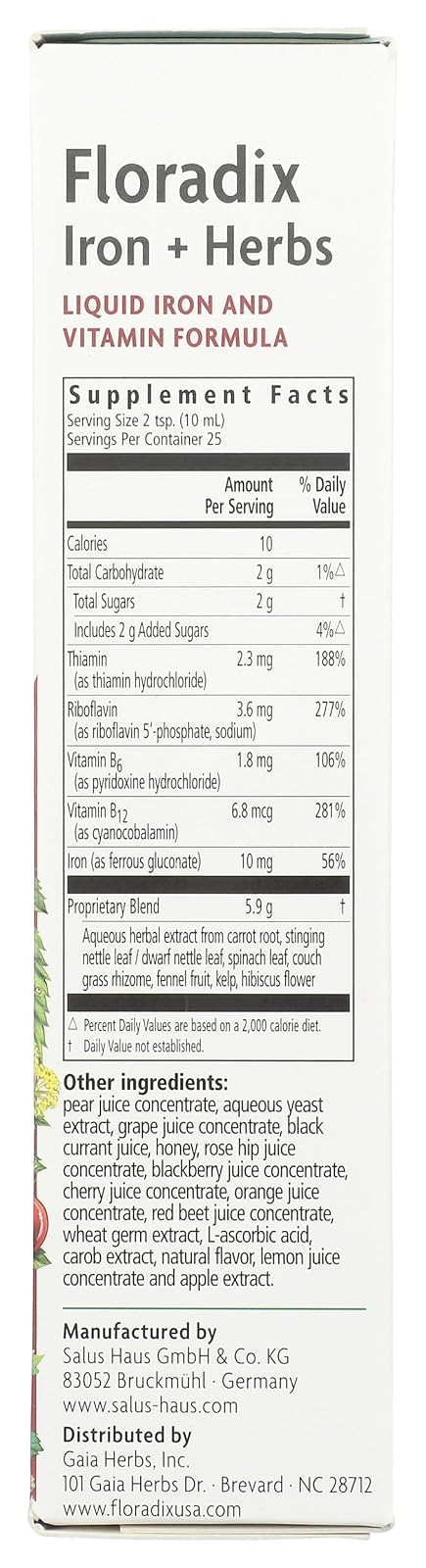 Floradix iron bisglycinate benefits